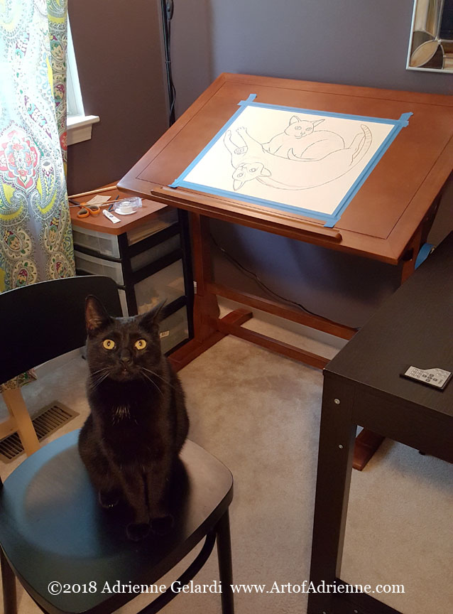 Woozum being jealous that Adrienne is painting cats that aren’t him ...