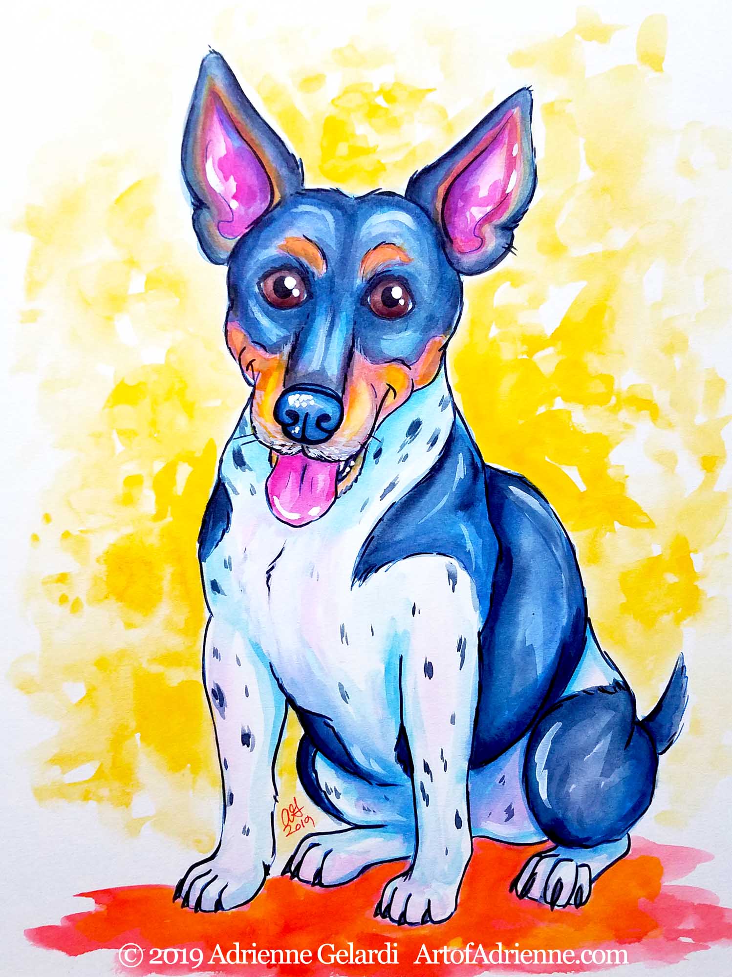 Stella the Dog Pet Portrait by Adrienne Gelardi – ART OF ADRIENNE