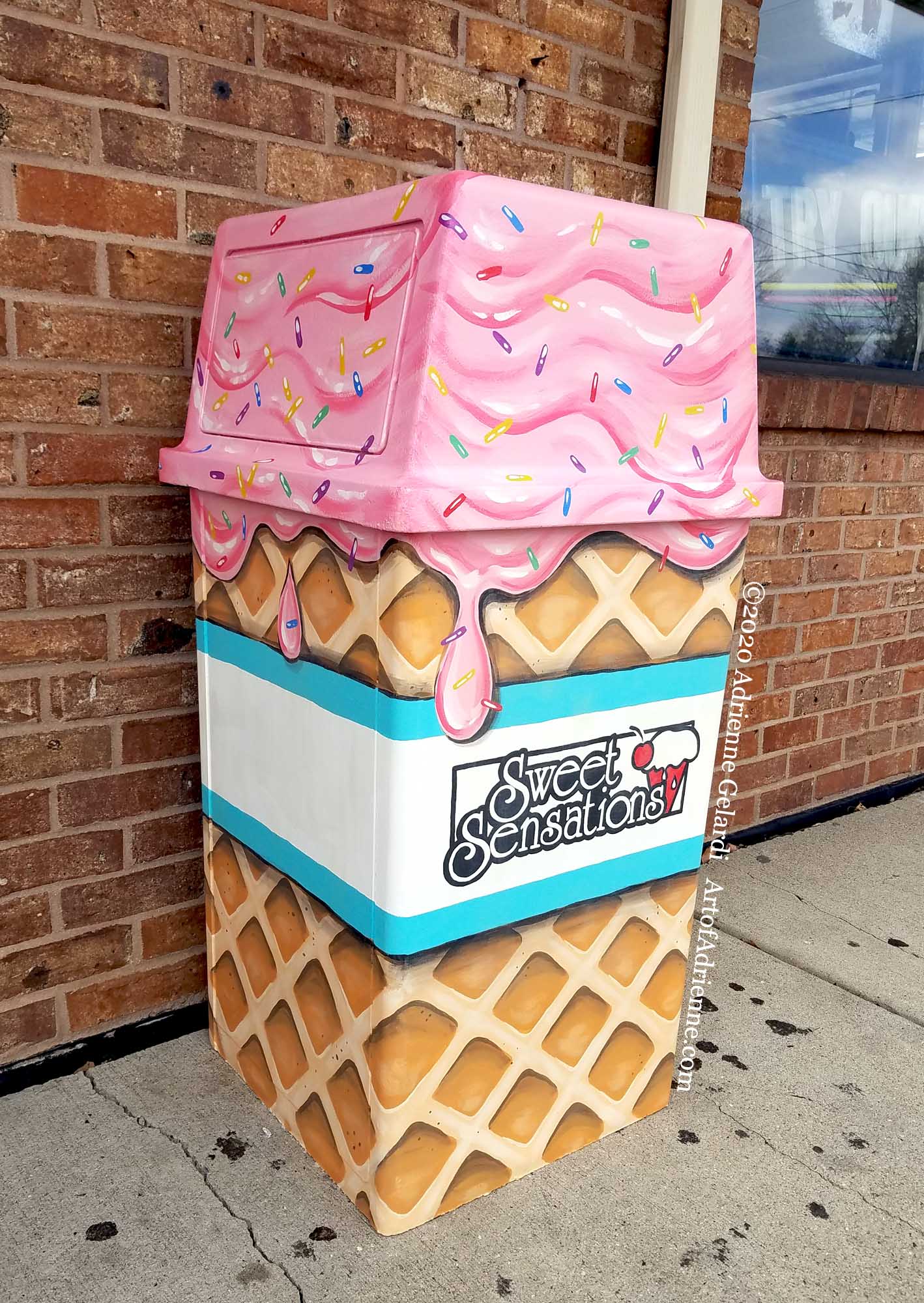 FullTrashCanPinkStrawberry Ice Cream Rainbow Sprinkle Trash Can for ...